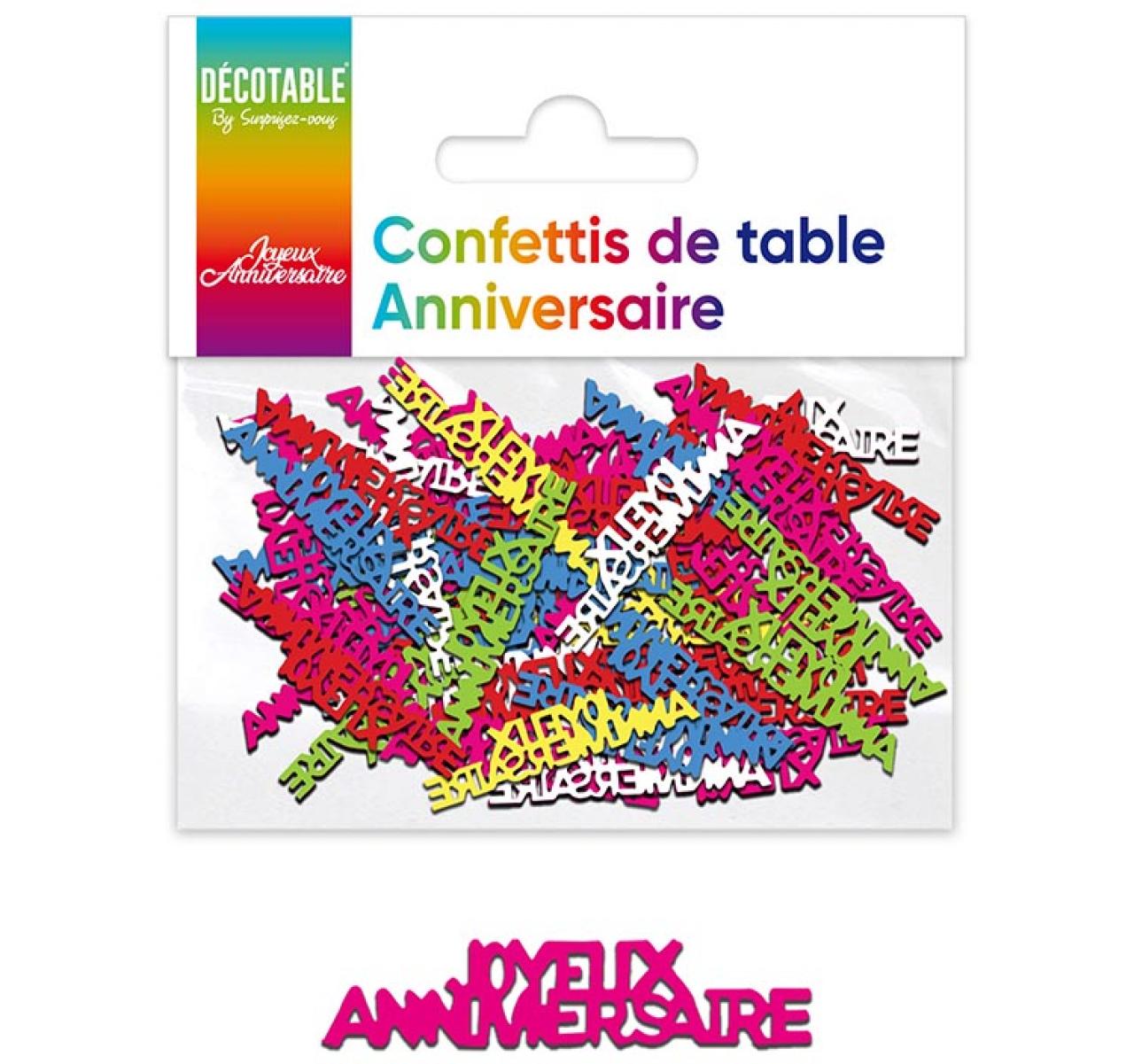 Confettis Joyeux anniversaire multicolores - 100%FETE Le Shop