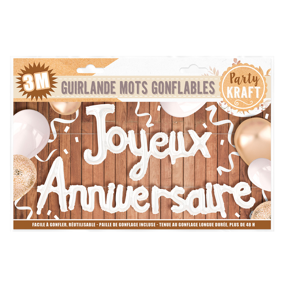 Guirlande Ballons Joyeux Anniversaire - 100%FETE Le Shop