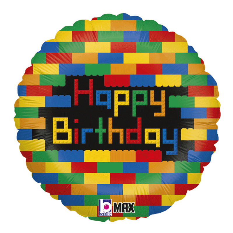 Ballon Happy birthday lego - 100%FETE Le Shop