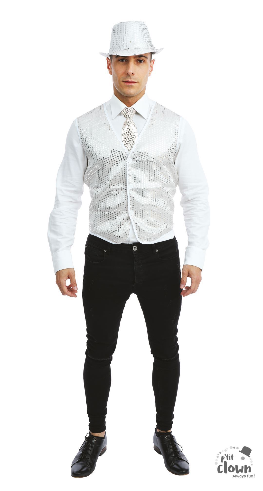 Gilet à sequins argent TU - 100%FETE Le Shop