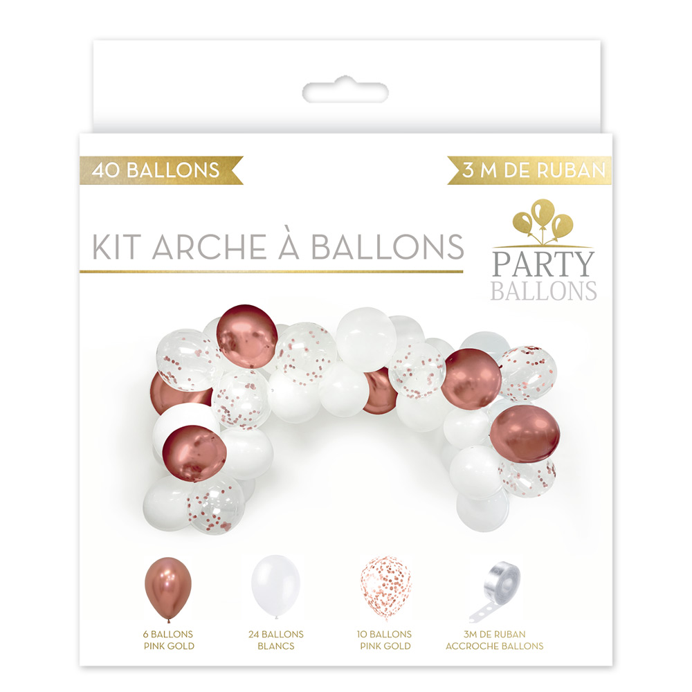 Kit Arche à Ballons Rose Gold - 100%FETE Le Shop