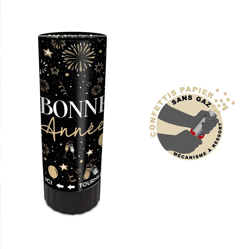 4 Mini Canons Confettis "Bonne Année" - 100%FETE Le Shop